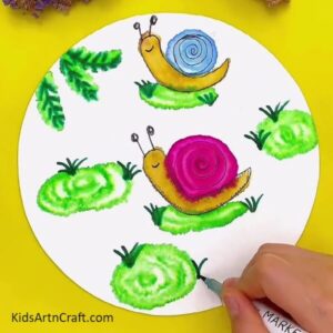 How To Make Snails Scenery Sketch Pen Painting Tutorial For Kids - Kids ...