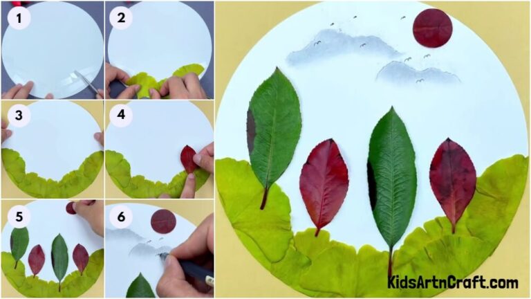 Leaf Landscape Scenery Craft Tutorial For Kids - Kids Art & Craft