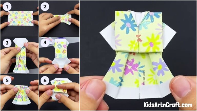 Mini Skirt Dress Origami Paper Craft Tutorial - Kids Art & Craft