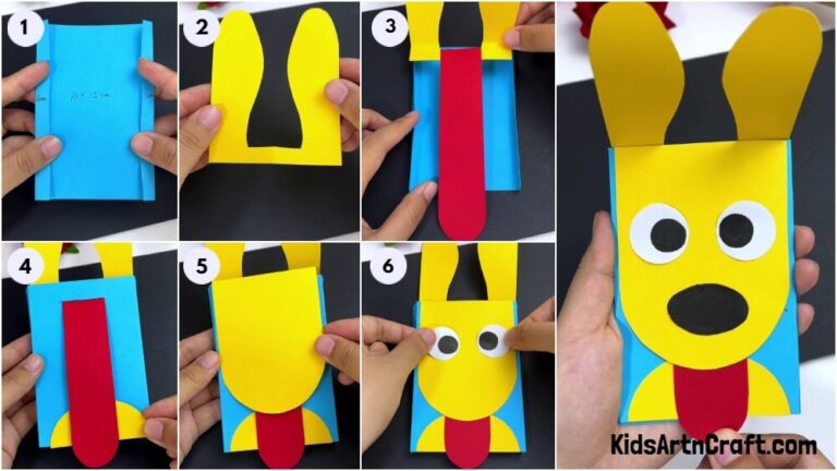 Fun Paper Dog Toy Craft Step By Step Tutorial - Kids Art & Craft
