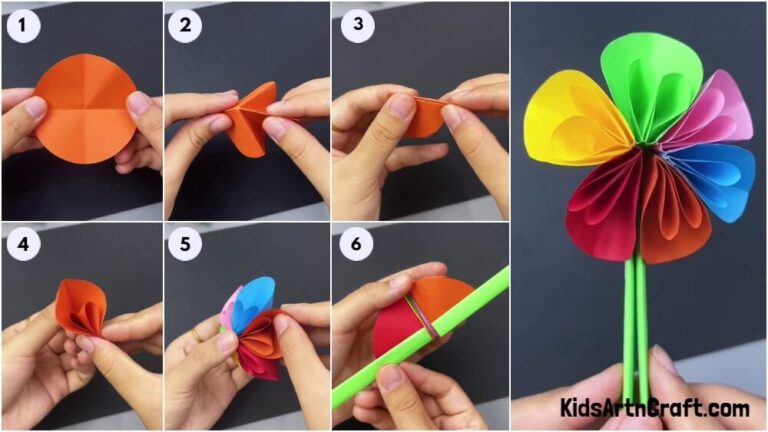 Easy Paper Flower Toy Craft Tutorial For Kids - Kids Art & Craft