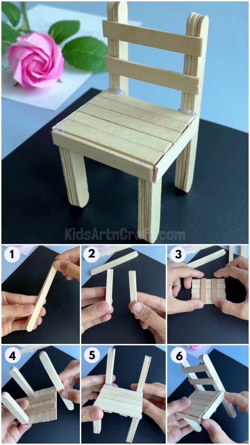 Popsicle Sticks Chair Craft Making Tutorial - Kids Art & Craft
