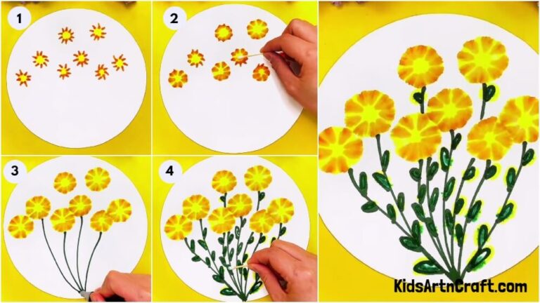 Pretty Flower Painting Hack with Cotton Earbuds - Kids Art & Craft