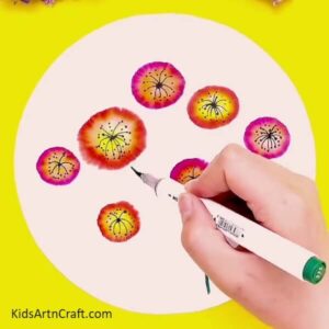 Pretty Flower Garden Painting Using Sketch Pens Idea For Kids - Kids ...