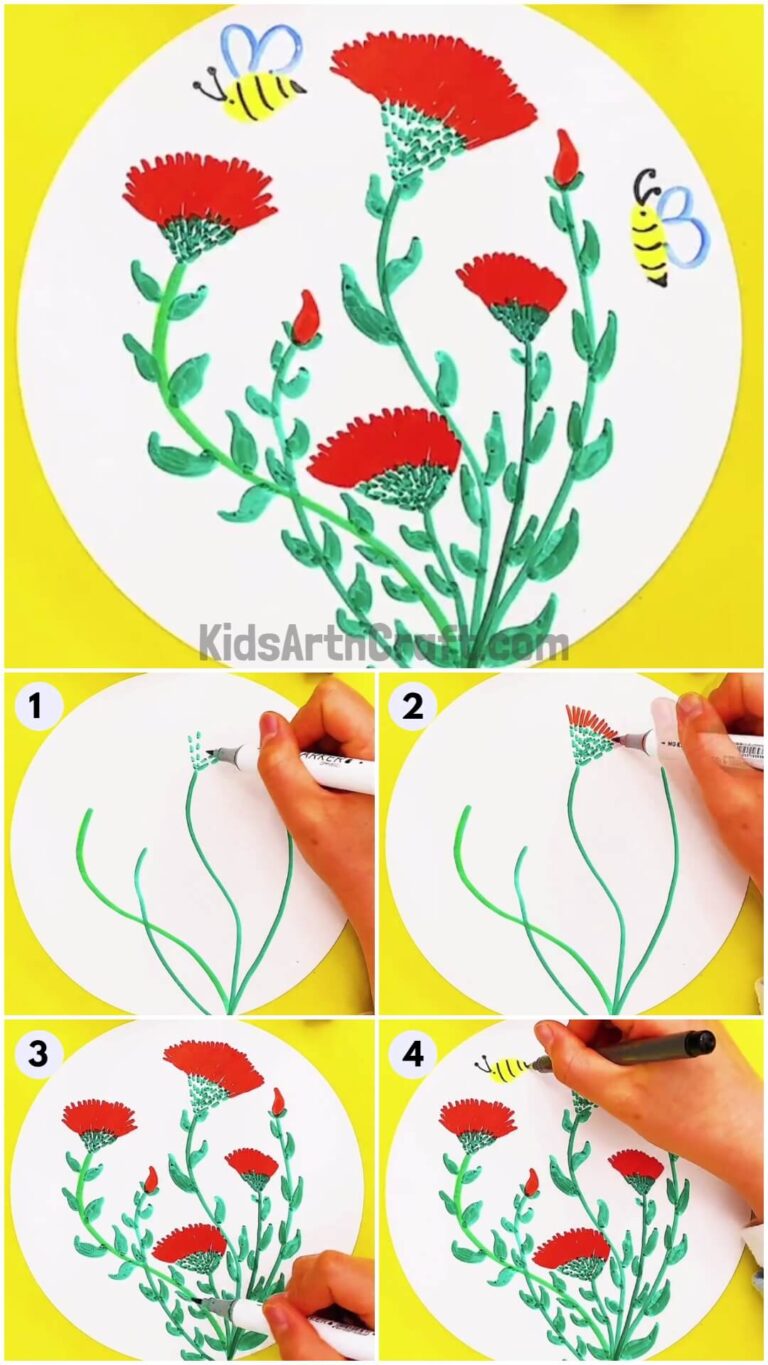 Pretty Poppy Flower Garden Painting Art For Kids - Kids Art & Craft