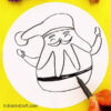 Santa Drawing From Hand Outline Step by Step Tutorial - Kids Art & Craft