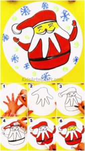 Santa Drawing From Hand Outline Step by Step Tutorial - Kids Art & Craft