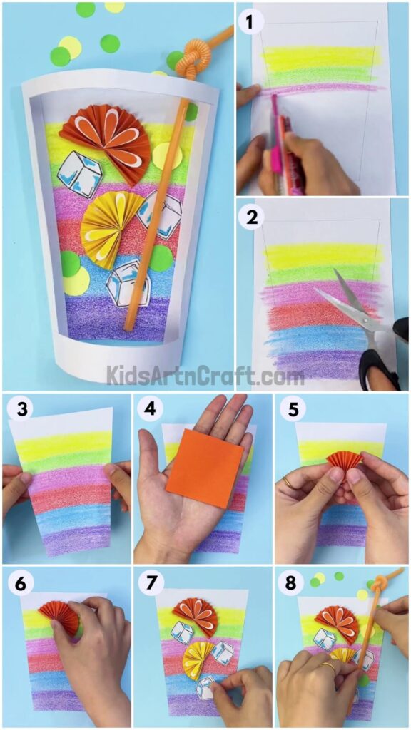 Summer Fruit Drink Paper Craft Tutorial For Kids - Kids Art & Craft