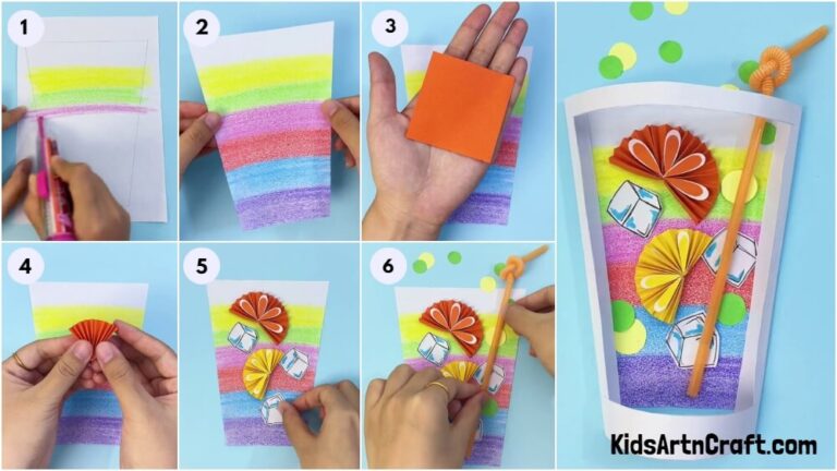 Summer Fruit Drink Paper Craft Tutorial For Kids - Kids Art & Craft