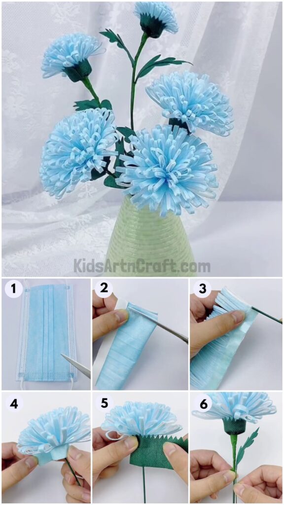 Surgical Mask Flowers Making Craft Tutorial For Beginners - Kids Art ...
