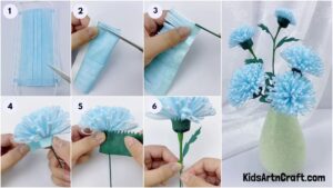 Surgical Mask Flowers Making Craft Tutorial For Beginners - Kids Art ...