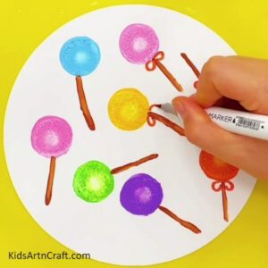 Sweet Lollipops Artwork Step by Step Tutorial For Kids - Kids Art & Craft