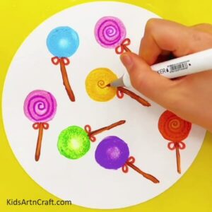 Sweet Lollipops Artwork Step by Step Tutorial For Kids - Kids Art & Craft