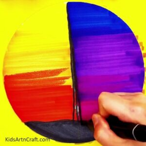 Tree Day And Night Sketch Pen Drawing Artwork - Kids Art & Craft