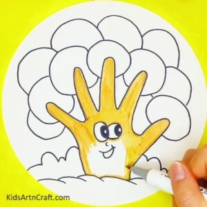 How To Make Tree From Hand Outline Step by Step Tutorial - Kids Art & Craft