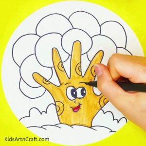 How To Make Tree From Hand Outline Step by Step Tutorial - Kids Art & Craft