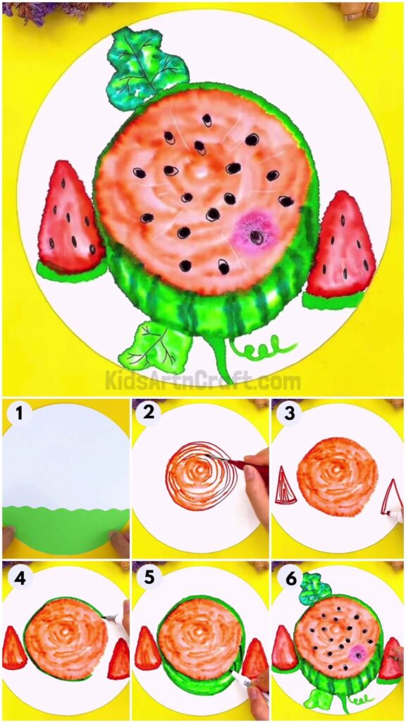 Unique Watermelon Sketch Pen Water Painting Tutorial For Kids - Kids ...