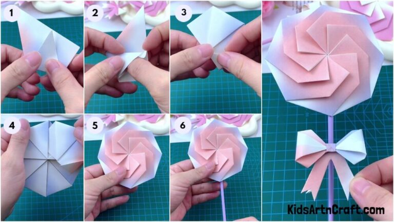 Yummy Lollipop Paper Origami Idea For Beginners - Kids Art & Craft