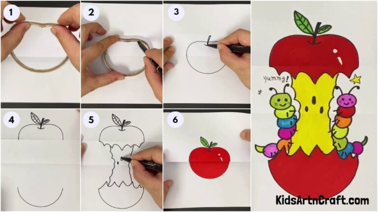 Caterpillar Eating Apple Paper Play Artwork Tutorial For Kids - Kids ...