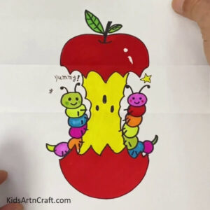 Caterpillar Eating Apple Paper Play Artwork Tutorial For Kids - Kids ...