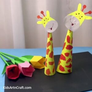 Cone-Shaped Giraffe Paper Decoration Craft For Kids - Kids Art & Craft