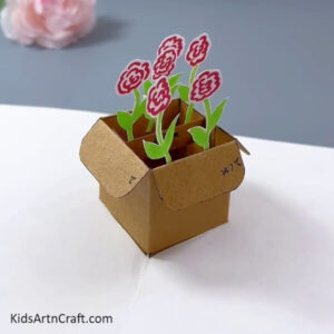 DIY Cardboard Box Flower Pot Craft Tutorial For Kids - Kids Art & Craft