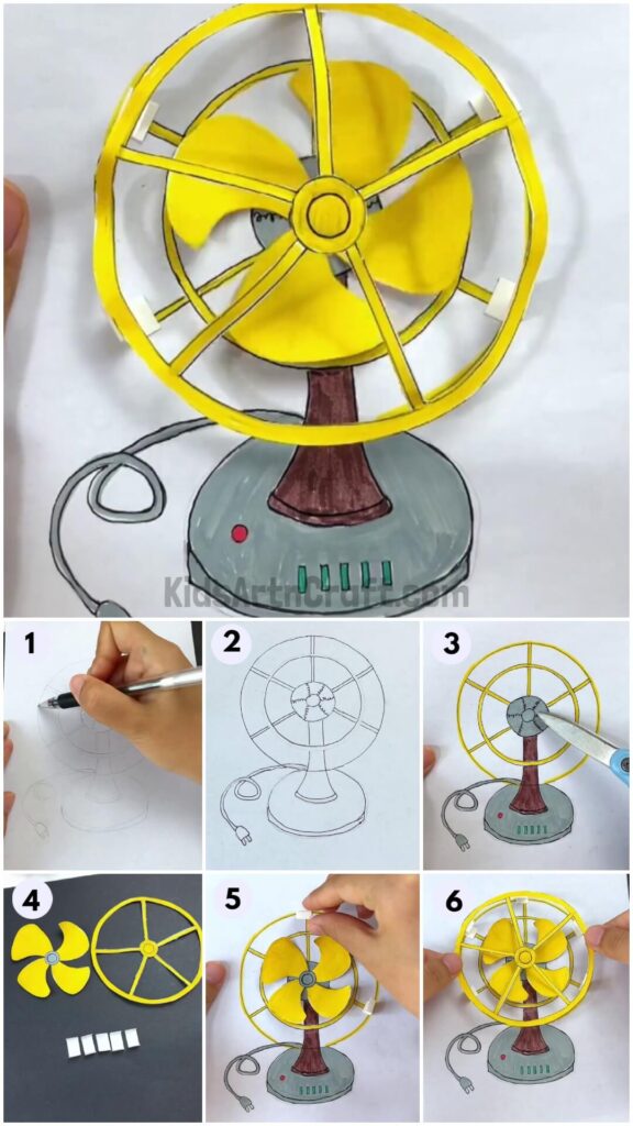 3D Table Fan Paper Craft Tutorial For Beginners - Kids Art & Craft