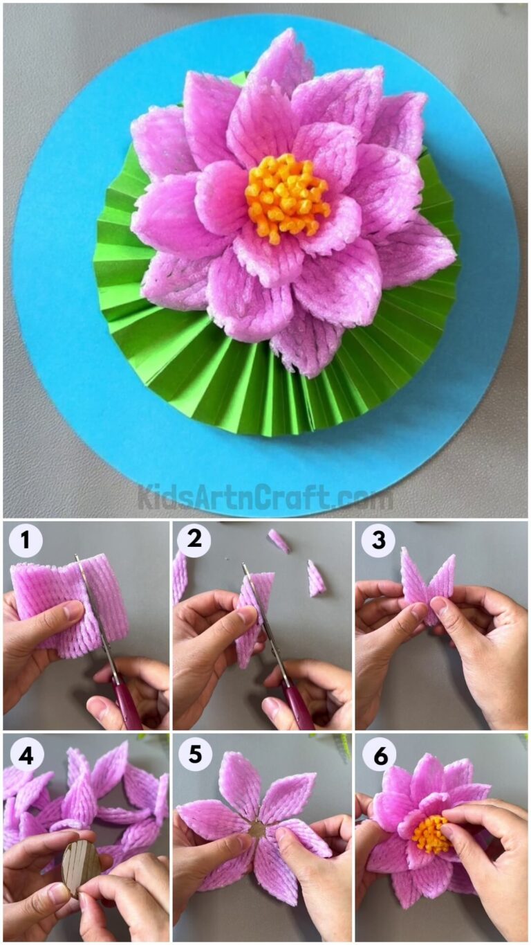 Fruit Foam Net Lotus Flower Craft Tutorial For Kids - Kids Art & Craft