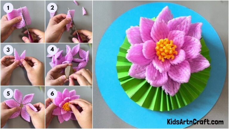 Fruit Foam Net Lotus Flower Craft Tutorial For Kids - Kids Art & Craft