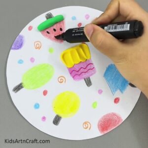Ice Cream Drawing clay Art Tutorial For Summer - Kids Art & Craft