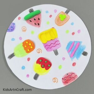 Ice Cream Drawing clay Art Tutorial For Summer - Kids Art & Craft