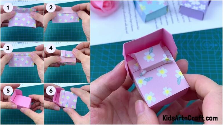 Paper Origami Bed And Pillow Craft For Kids - Kids Art & Craft