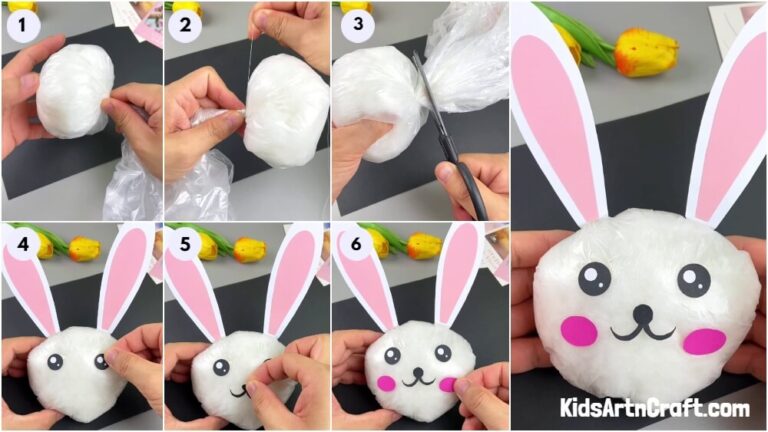 Easy Rabbit Cotton Stuffed Toy Craft Tutorial For Beginners - Kids Art ...