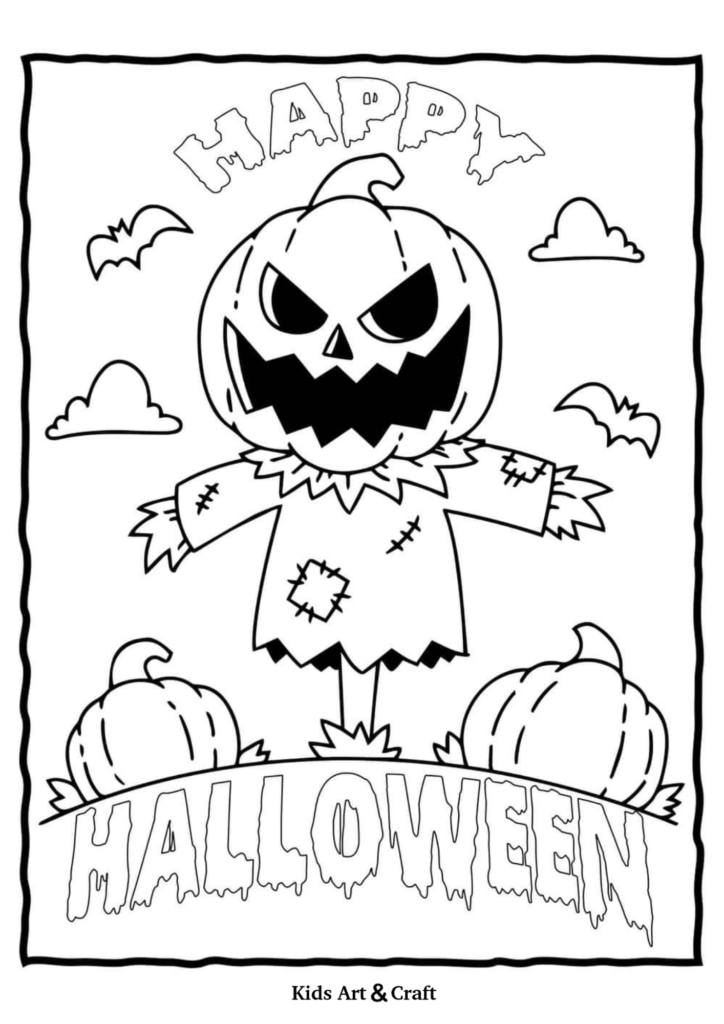 Halloween Coloring Pages For Kids - Kids Art & Craft