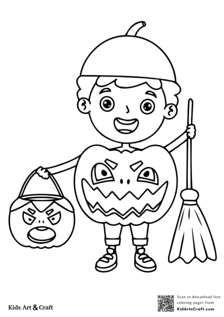 Halloween Coloring Pages For Kids - Kids Art & Craft