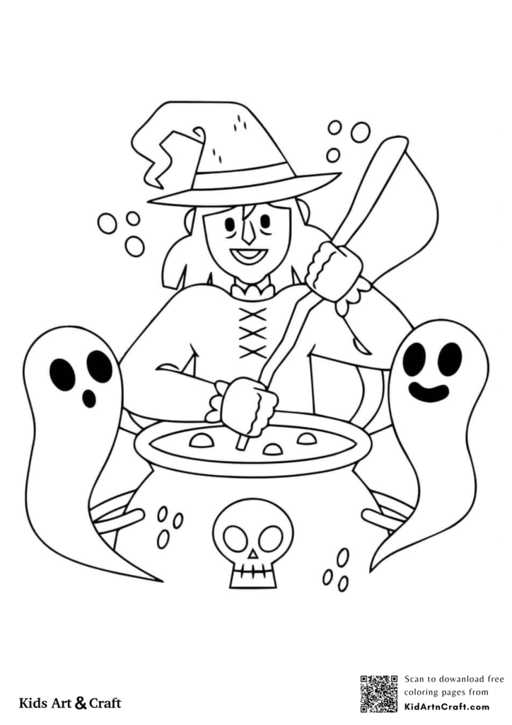 Halloween Coloring Pages For Kids - Kids Art & Craft
