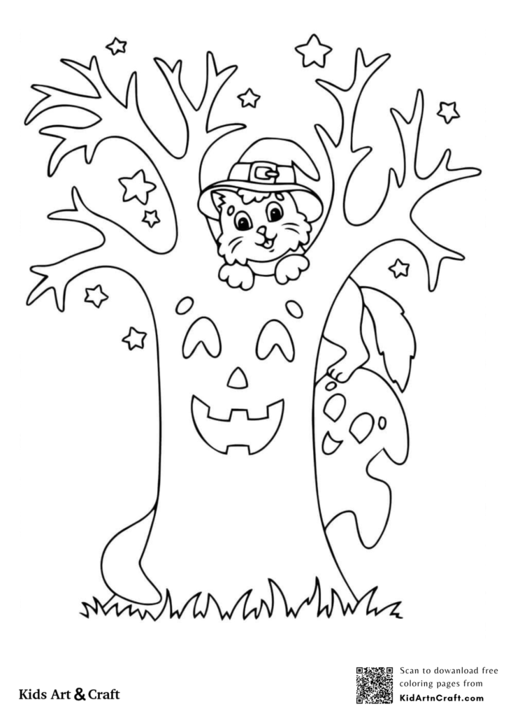 Halloween Coloring Pages For Kids - Kids Art & Craft