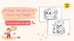 Animal Adventure Coloring Pages For Kids - Kids Art & Craft