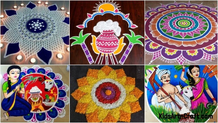 Attractive Rangoli Design for Pongal & Onam - Kids Art & Craft