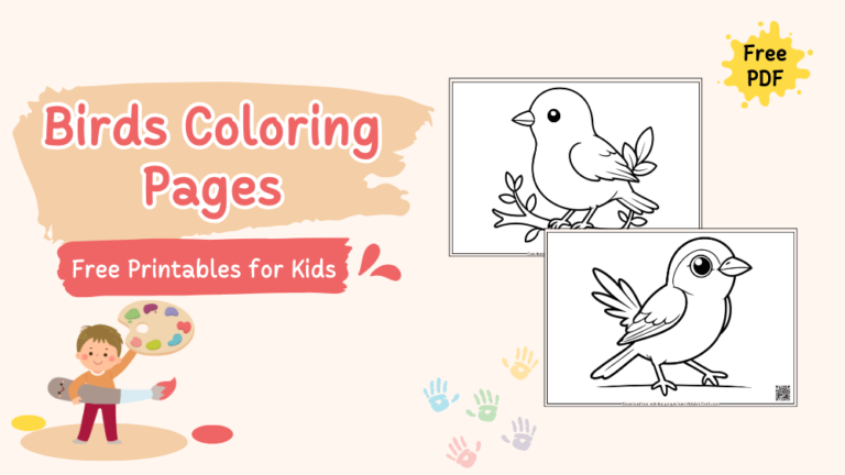 Birds Coloring Pages For Kids - Free Printable - Kids Art & Craft