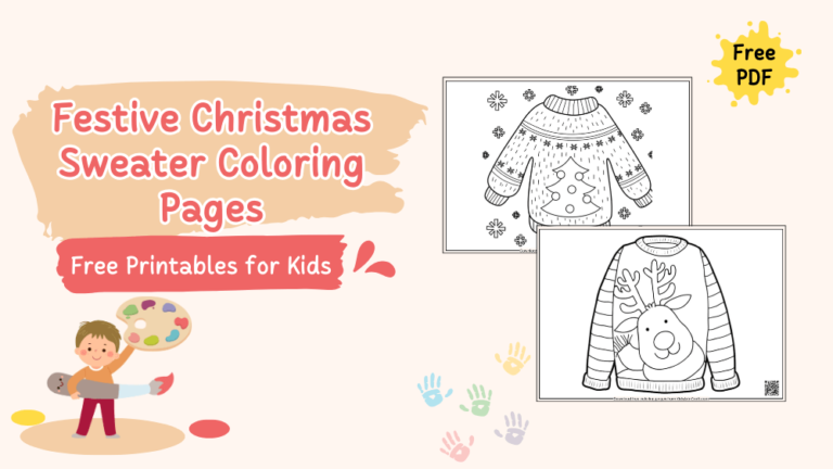 Festive Christmas Sweater Coloring Pages For Kids - Kids Art & Craft