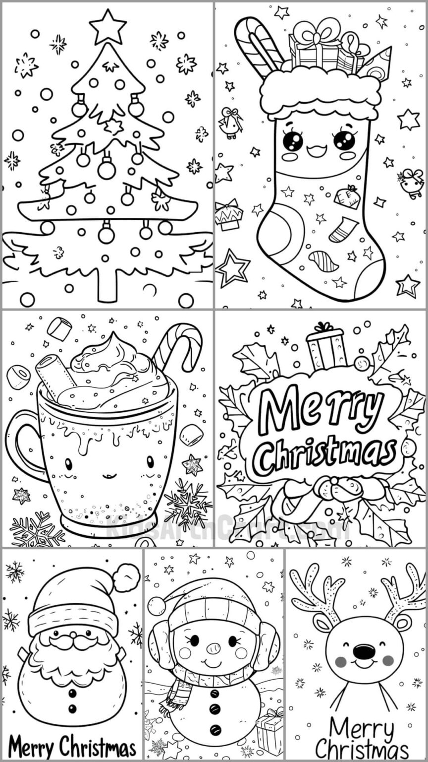 Joyful Christmas Celebrations Coloring Pages For Kids - Kids Art & Craft