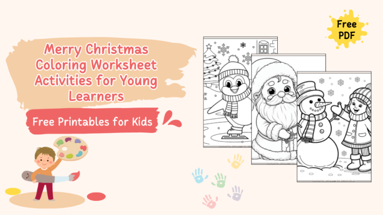 Merry Christmas Coloring Worksheet Activities for Young Learners - Kids ...