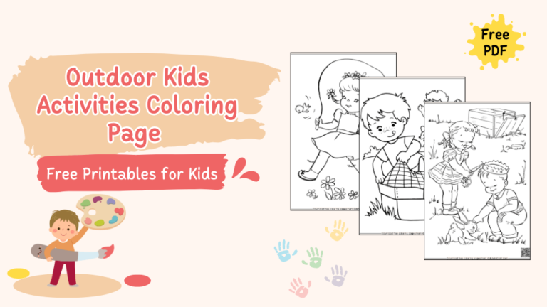 Outdoor Kids Activities Coloring Page For Kids - Kids Art & Craft