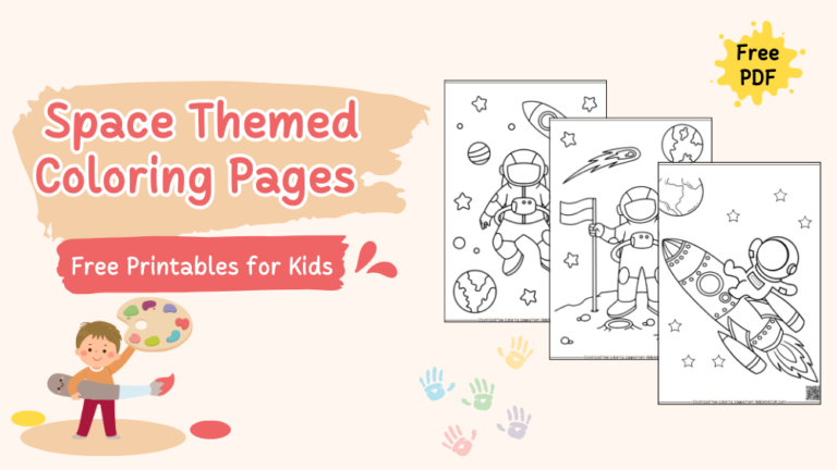 Space Themed Coloring Pages For Kids - Kids Art & Craft