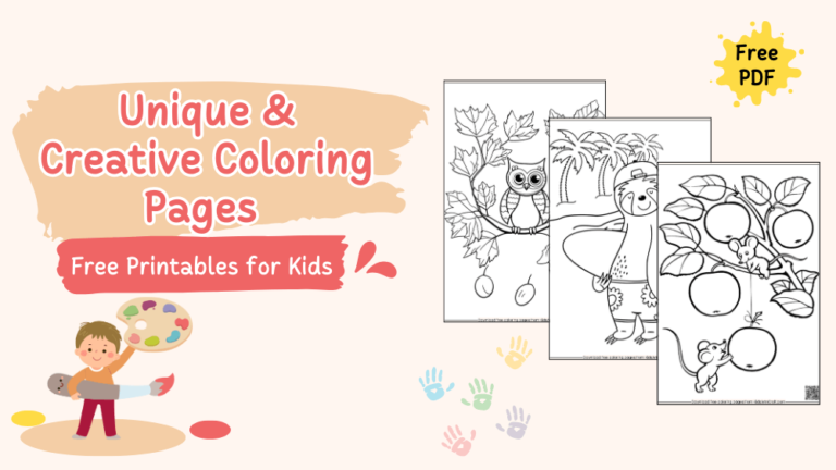 Unique & Creative Coloring Pages For Kids - Free Worksheet Printable ...
