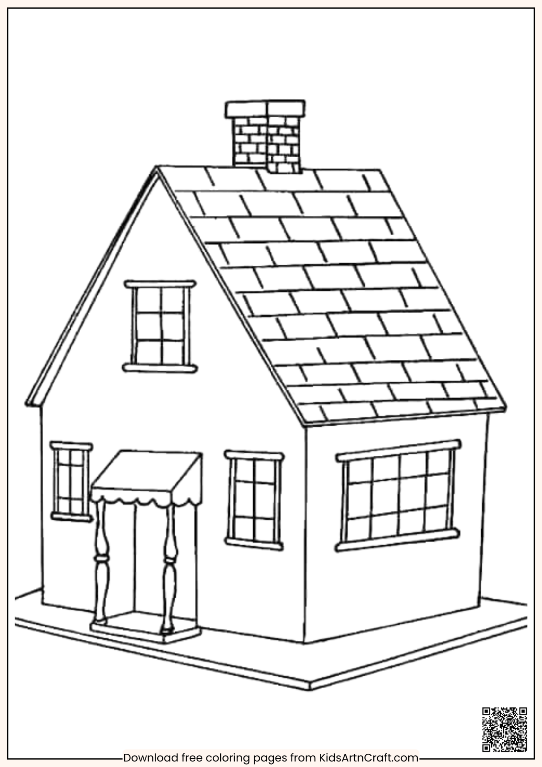 Beautiful House Coloring Page Worksheets For Kids - Kids Art & Craft