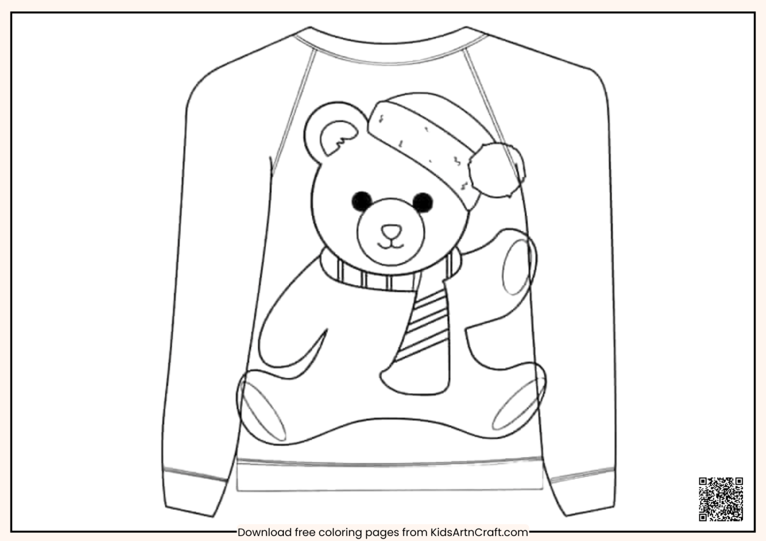Festive Christmas Sweater Coloring Pages For Kids - Kids Art & Craft
