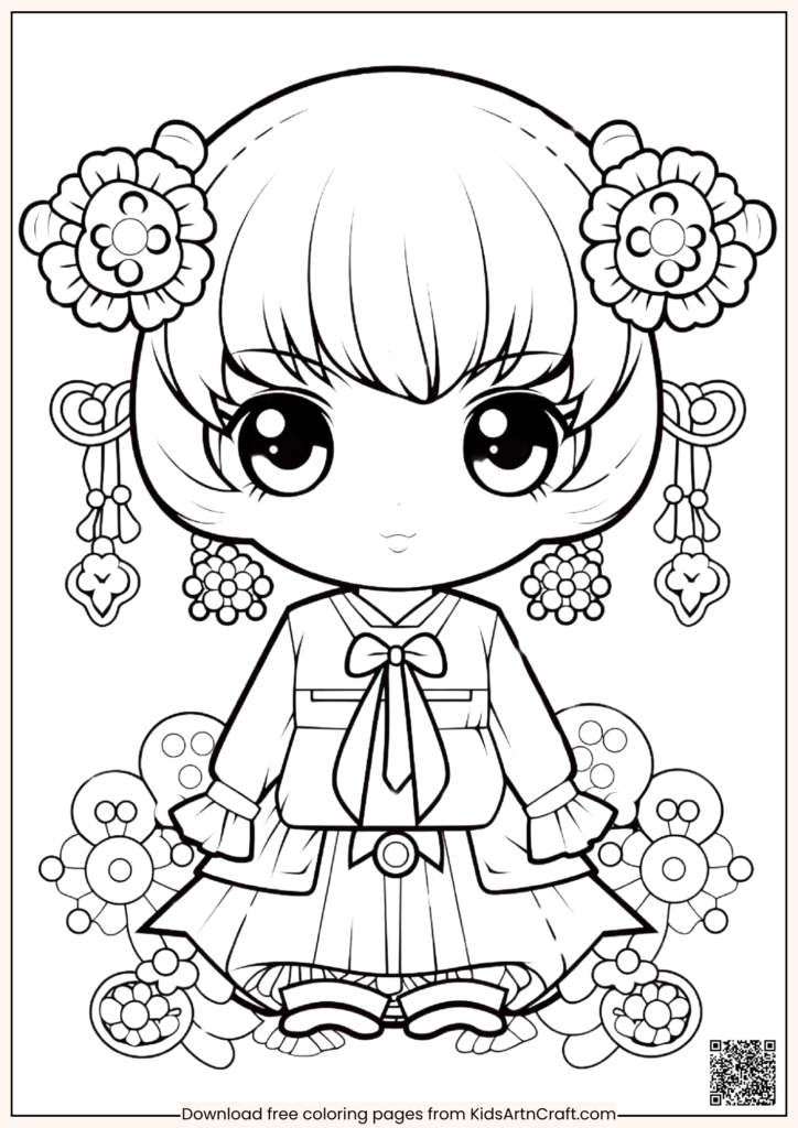 Cute Little Girl Printable Coloring Pages For Kids - Kids Art & Craft