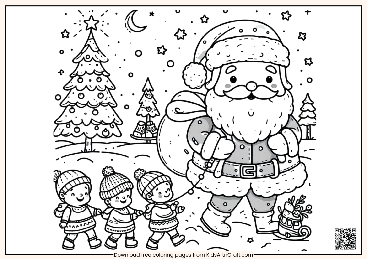 Festive Christmas Coloring Page Worksheets for Kids - Kids Art & Craft